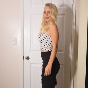 Alt.B | Tops | Altb Crop Top Black And White Polka Dot Xss | Poshmark